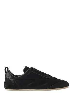 JIL SANDER Suede-trimmed Satin Sneakers - Black
