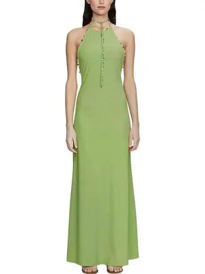 Christopher Esber Beach Quartz Embellished Halterneck Dress - Green