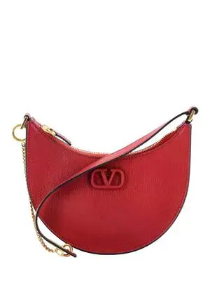 Valentino Garavani Vlogo Leather Mini Hobo Bag - Red