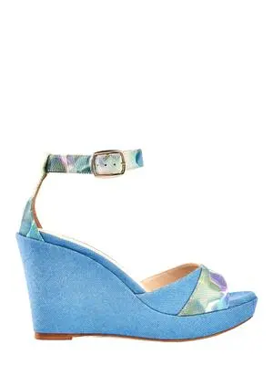 ELIZEE Brigitte Wedge - Floral / Denim