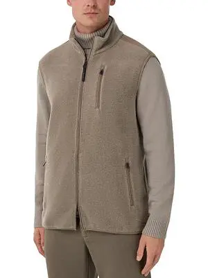 Boggi Milano Wool Teddy Sweater Vest - Taupe