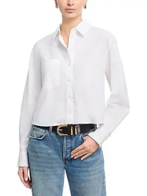ANINE BING Essie Cropped Shirt - White