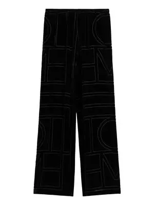 TOTEME Monogram Devoré Velvet Pj Pants - Black