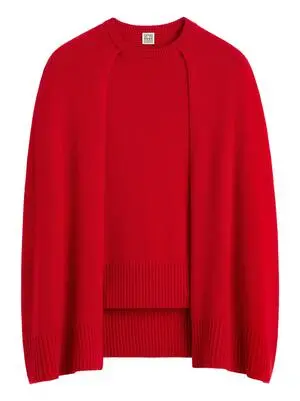 TOTEME Cashmere Cape Sweater - Red