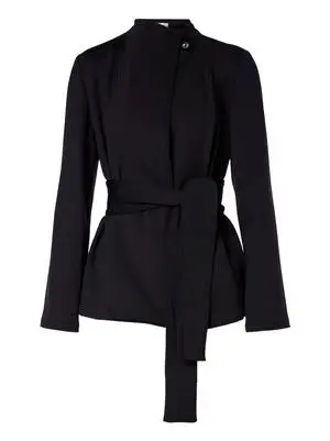 Max Mara Belted Jersey Blazer - Black