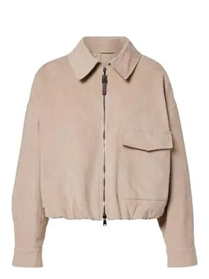 Brunello Cucinelli Corduroy Zip-up Jacket - Beige