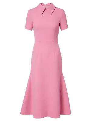 EMILIA WICKSTEAD Eman Wool Crepe Midi Dress - Pink