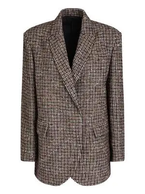 Brunello Cucinelli Checked Wool-blend Tweed Blazer - Brown