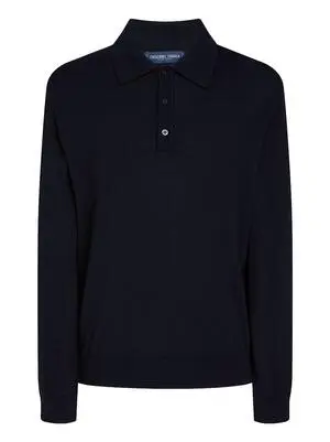 Frescobol Carioca Felix Merino Wool Polo Sweater - Navy