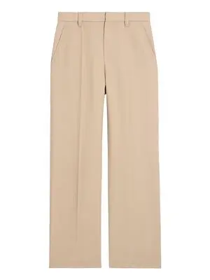Brunello Cucinelli Wool-twill Wide-leg Pants - Beige