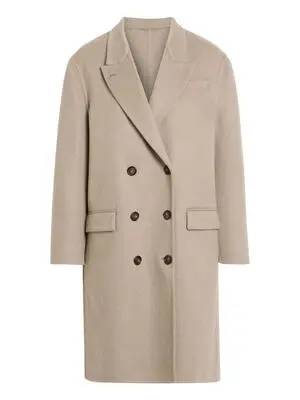 Brunello Cucinelli Double-breasted Cashmere-felt Coat - Mushroom