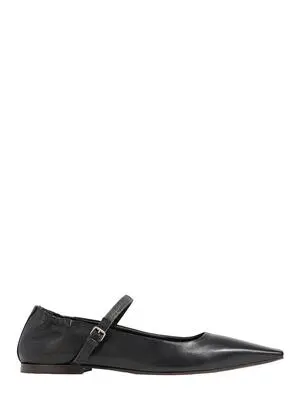 Brunello Cucinelli Leather Mary Jane Flats - Black