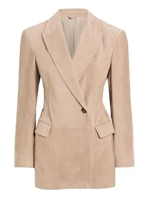 Brunello Cucinelli Suede Blazer - Sand
