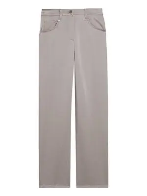 Brunello Cucinelli Bead-embellished Wide-leg Pants - Taupe
