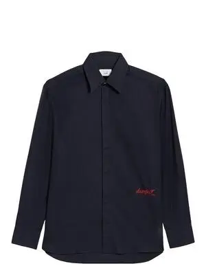Dunhill Embroidered Cottonpiqué Shirt - Navy
