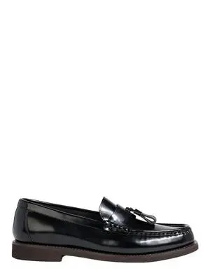 Brunello Cucinelli Bead-embellished Glossed-leather Loafers - Black