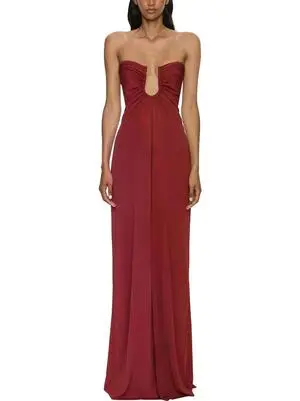 Christopher Esber Arced Palm Strapless Dress - Red