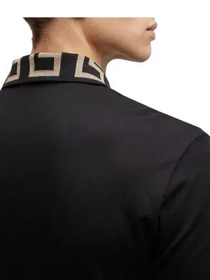 Versace Men & Apos;s Greca-collar Polo Shirt Black