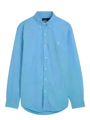 Polo Ralph Lauren Button Embroidered-logo Shirt Blue