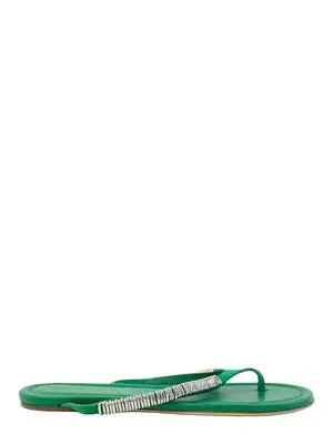 Christopher Esber Frida Pierced Suede Flat Sandals - Green