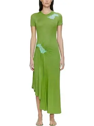 Christopher Esber Delphin Lace-paneled Midi Dress - Green