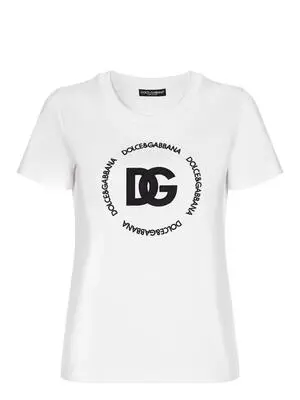 Dolce & Gabbana Interlock T-shirt With Dg Logo - White