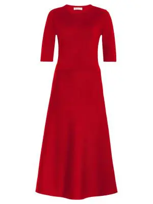 Gabriela Hearst Seymore Knit Midi Dress - Scarlet Red