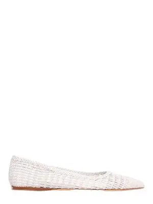 Gabriela Hearst Aurora Braided Flat Shoe - Pearlized White