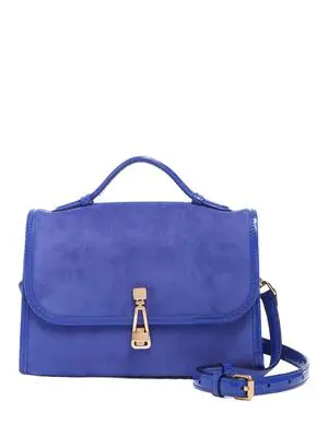 Gabriela Hearst Small Leonora Flap Bag In Suede - Cobalt