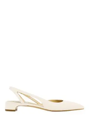 Gabriela Hearst Delia Nappa Leather Slingback Shoes - Ivory