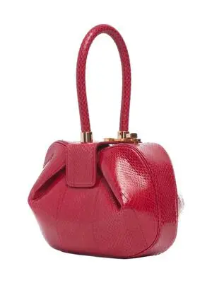 Gabriela Hearst Nina Bag In Snakeskin - Red