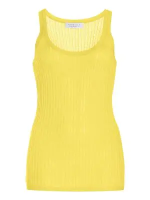 Gabriela Hearst Nevin Pointelle Knit Tank Top - Goldenrod