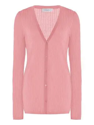 Gabriela Hearst Emma Pointelle Knit Cardigan - Rosa