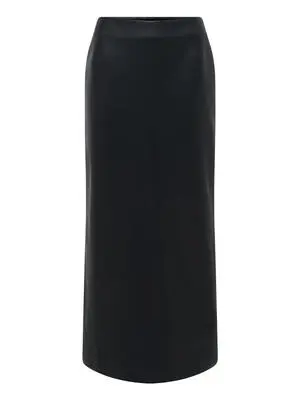 Gabriela Hearst Manuela Leather Midi Skirt - Black