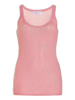 Gabriela Hearst Nevin Pointelle Knit Tank Top - Rosa