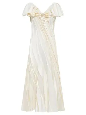 Gabriela Hearst Osmin Patchwork Midi Dress - Ivory