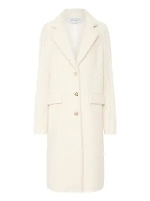 GABRIELA HEARST Charles Coat In Recycled Cashmere Boucle With Cable-Knit Sleeves