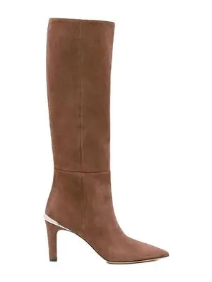 GABRIELA HERAST Aura Suede Stiletto Boots - Dark Sand