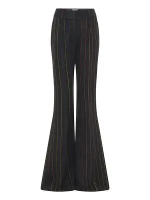 Gabriela Hearst Rhein Flare Pant In Pinstripe Wool Cashmere - Charcoal Multi