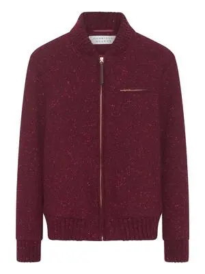 Gabriela Hearst Winslow Bomber In Speckled Cashmere - Bordeaux