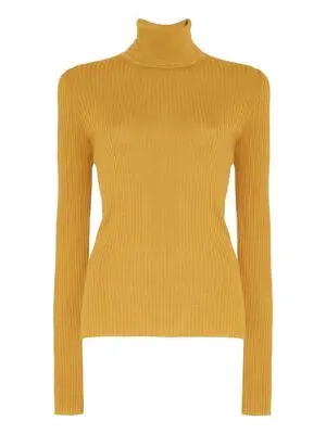 Gabriela Hearst Peppe Knit Turtleneck In Cashmere Silk - Golden Birch