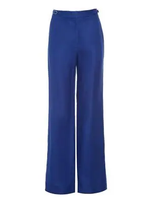 Gabriela Hearst Vesta Flare Pant In Linen Twill - Cobalt