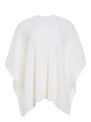 Gabriela Hearst Baron Knit Cropped Poncho - Ivory