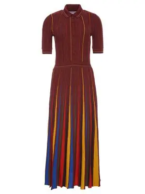 Gabriela Hearst Calypso Pinstripe Knit Midi Dress - Burnt Sienna