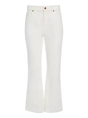 Gabriela Hearst Ezra Bootcut Cropped Recycled Cotton Jeans - White