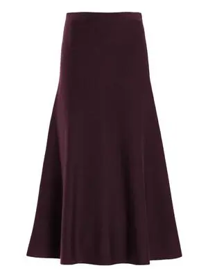 Gabriela Hearst Merino Wool Cashmere Freddie Knit Midi Skirt - Deep Bordeaux