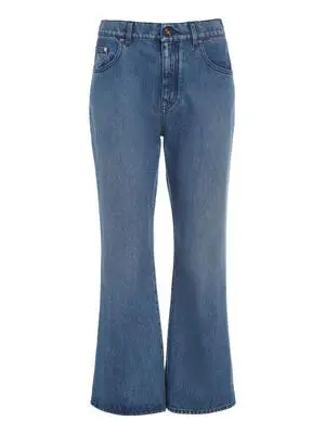Gabriela Hearst Ezra Bootcut Cropped Jeans - Uruguayan Blue
