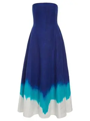 Gabriela Hearst Alessia Strapless Maxi Dress - Cobalt