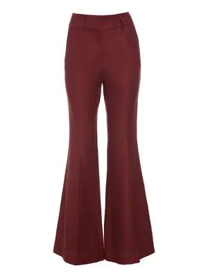 Gabriela Hearst Rhein Flare Pant In Linen Twill - Burnt Sienna