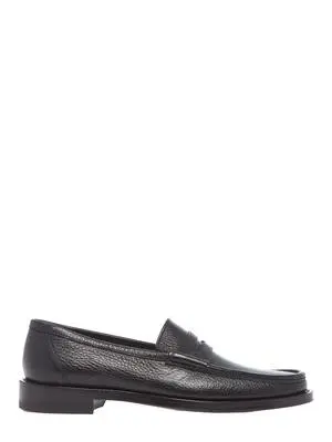 Gabriela Hearst Pierre Textured Leather Loafer - Black